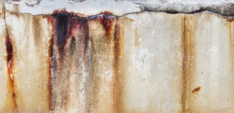 Texture Crack Concrete Wall with Rust Stains Stock Photo - Image of ...