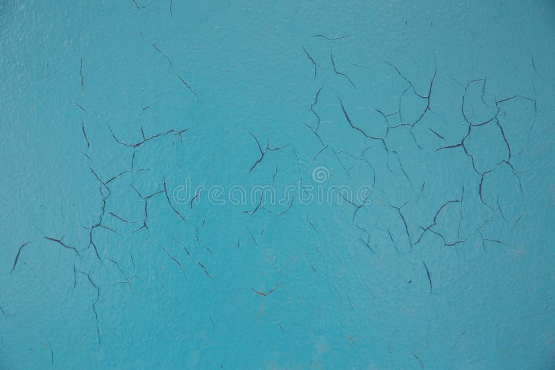 Texture Cracked Blue Paint on an Iron Wall. Stock Photo - Image of ...