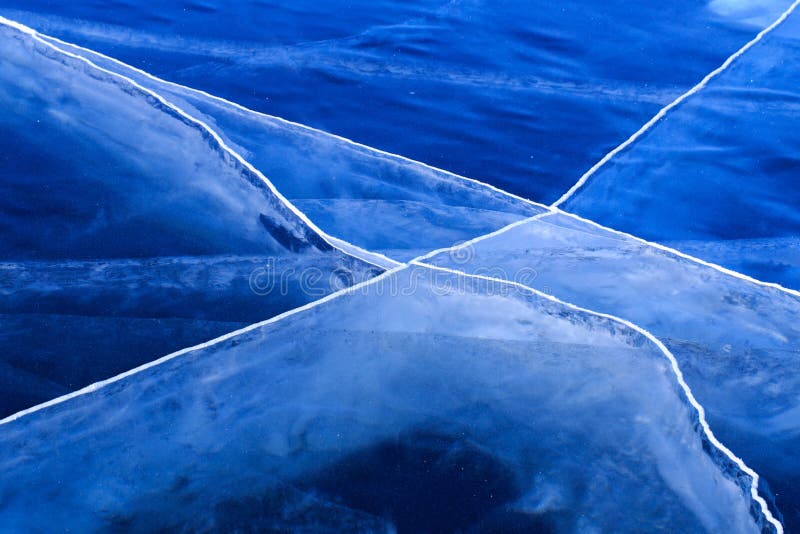 Texture of Cracked Ice of Baikal Lake. Cracks into Ice. Stock Image ...