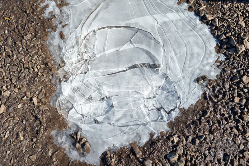 The Texture of Cracked Ice on the Ground Stock Photo - Image of frozen ...