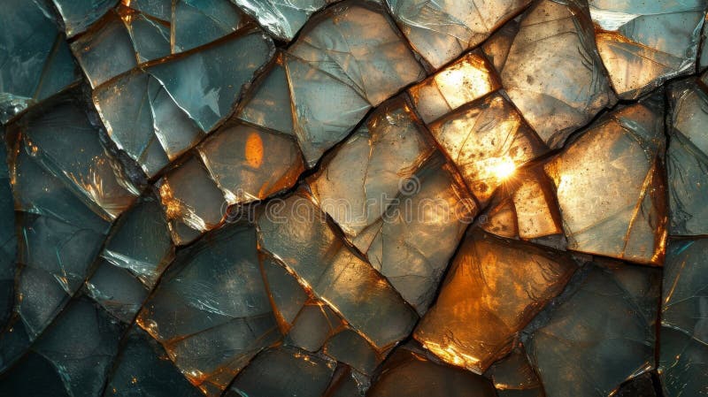 Texture of a Cracked Mirror with Shards Reflecting Light in Unexpected ...