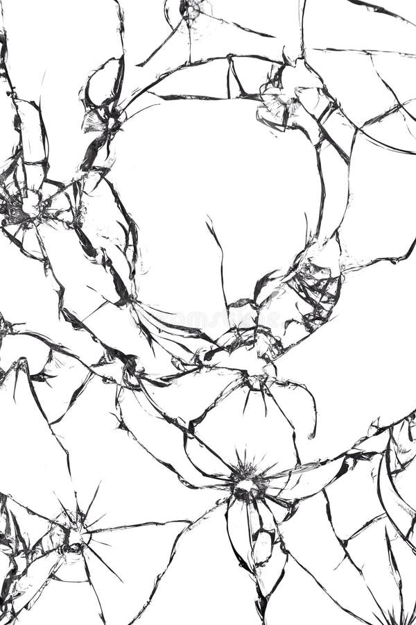 Texture of Cracks and Holes on the Window, Broken Glass on a White ...