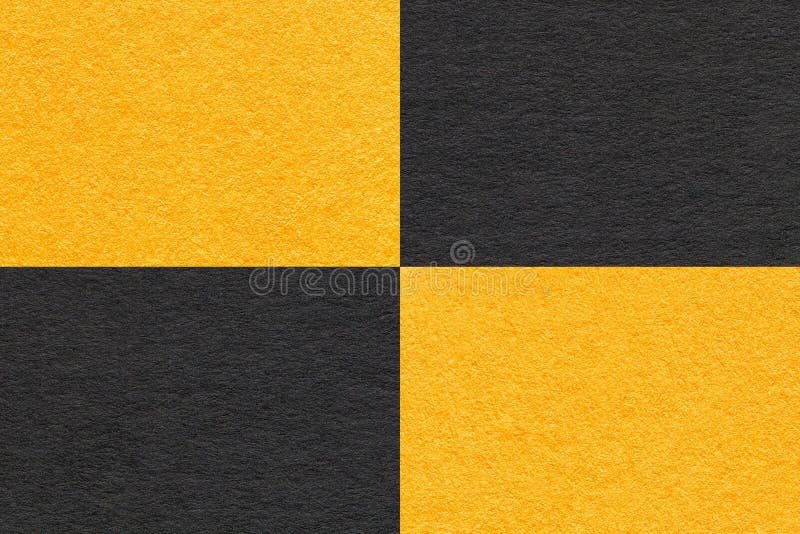 Texture of Craft Black and Yellow Paper Background with Cells Pattern ...