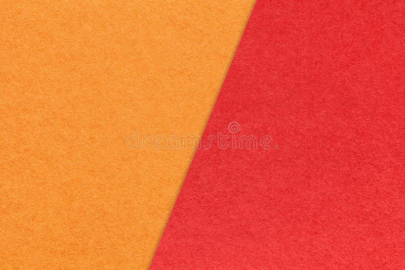 Texture of Craft Bright Orange and Red Paper Background, Half Two ...