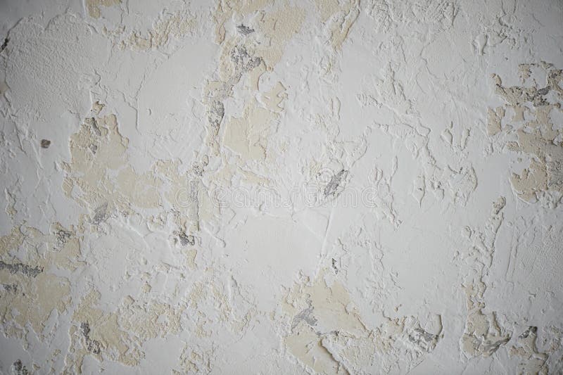 Old Creamy Wall Texture with Peeling. Limp and Moldy Surface Stock ...