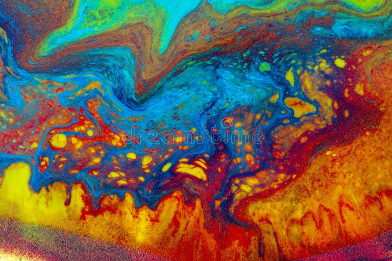 Texture Created with Acrylic Paint with the Pouring Effect Stock ...