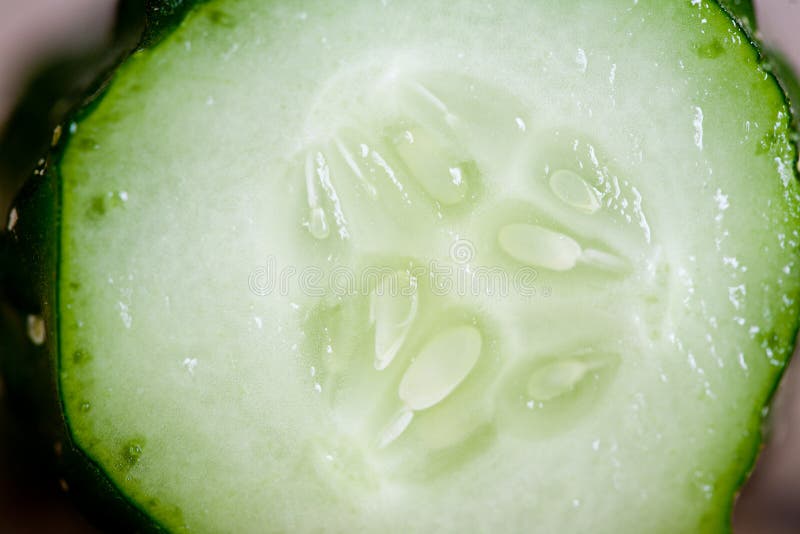 Texture of the Cross Section of Ripe Cucumber Stock Photo - Image of ...