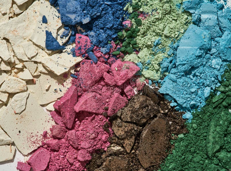 The Texture of Crumbled and Crushed Multi-colored Eyeshadows. Stock ...