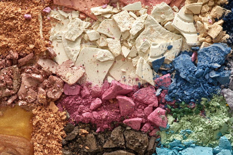 The Texture of Crumbled and Crushed Multi-colored Eyeshadows. Stock ...