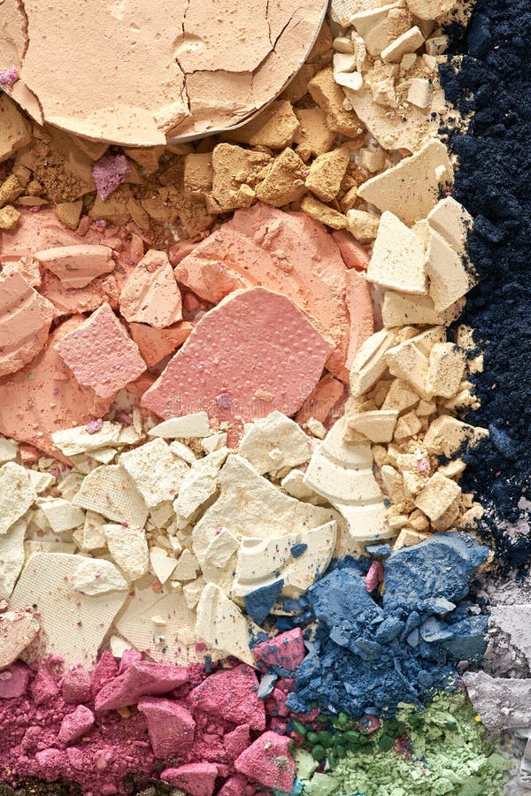 The Texture of Crumbled and Crushed Multi-colored Eyeshadows. Stock ...