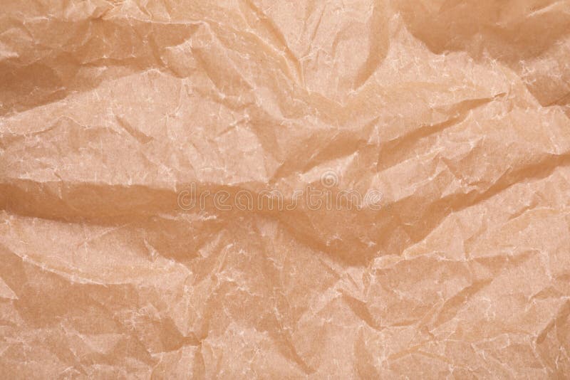 Texture of Crumpled Brown Baking Paper As Background, Top View Stock ...