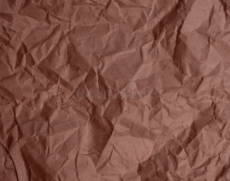 Texture of Crumpled Brown Paper, Full Frame Stock Image - Image of page ...