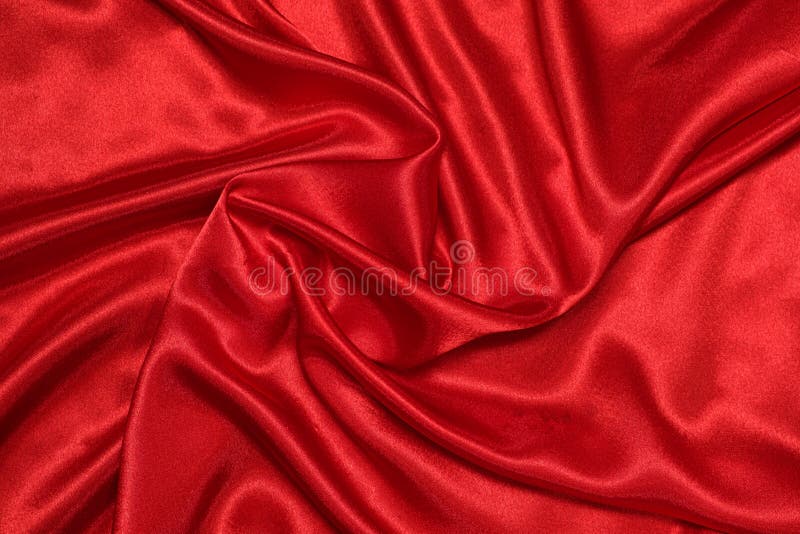 Texture of Crumpled Red Satin Fabric, Beautiful Pattern, Top View ...