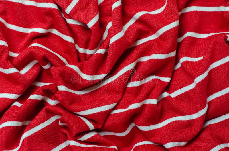 Texture of Crumpled Red Striped Fabric. Stock Image - Image of ...
