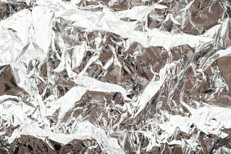 Texture of Crumpled Silver Foil. Foil with Dents, Folds and Wrinkles ...
