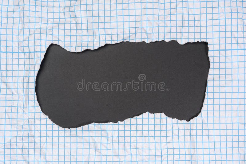 Texture of Crumpled White Paper in a Cage Blue Lines Torn Edges Stock ...