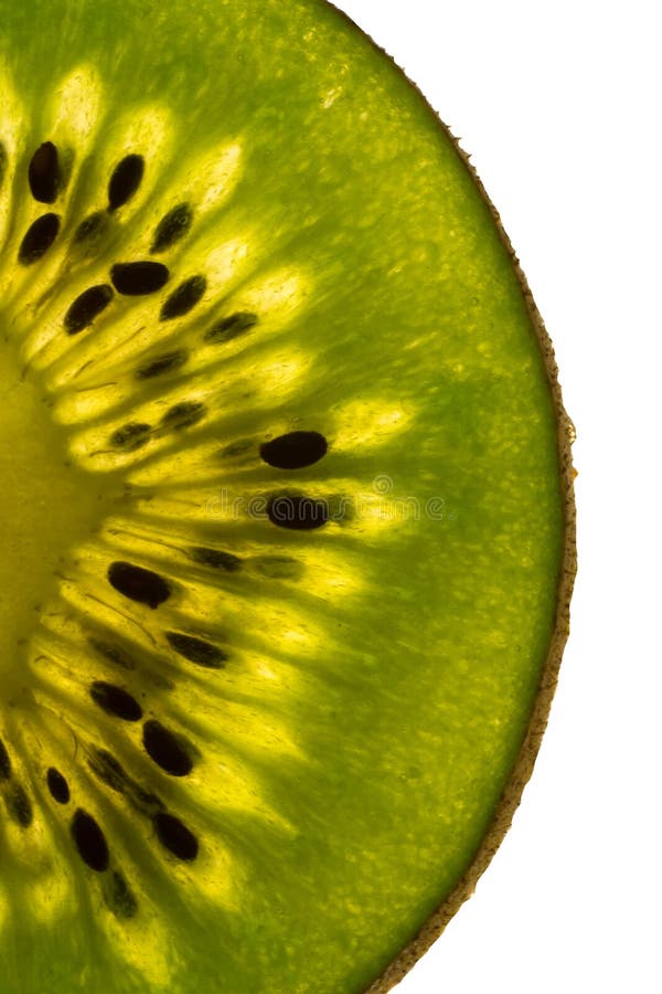 Texture of Cut Kiwi through Which Light Passes, Close-up Stock Photo ...