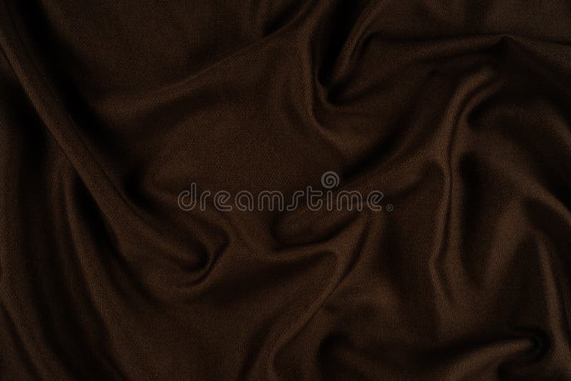 Texture of Dark Brown Fabric Close Up. Textile Waves. Stock Image ...
