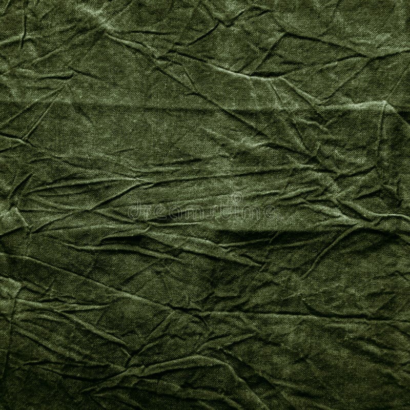Texture of Dark Khaki Crumpled Fabric Stock Photo - Image of pattern ...