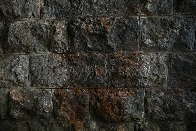 Texture of Dark Stone Wall As Background, Closeup Stock Photo - Image ...