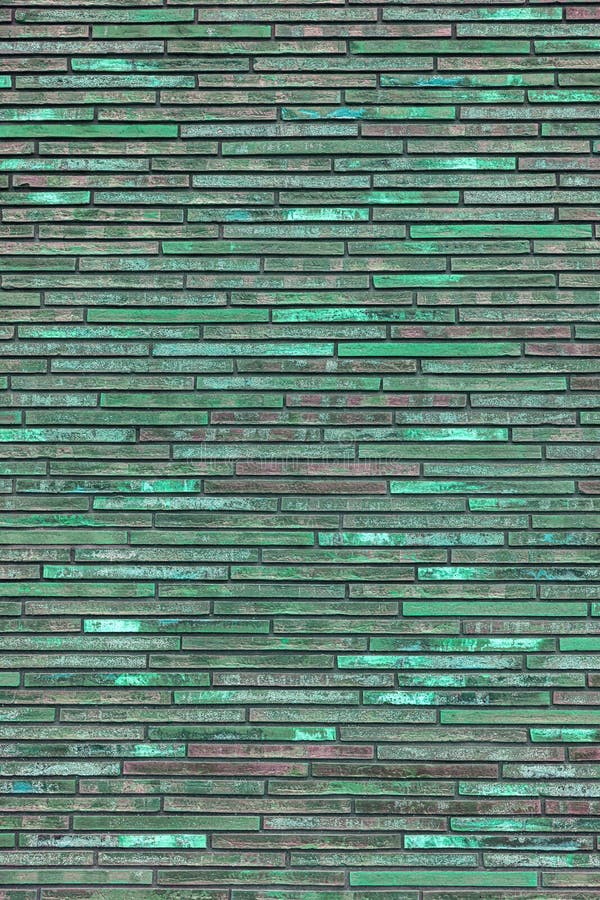 Texture of Decorative Green Brick Wall. House Facade Stock Photo ...