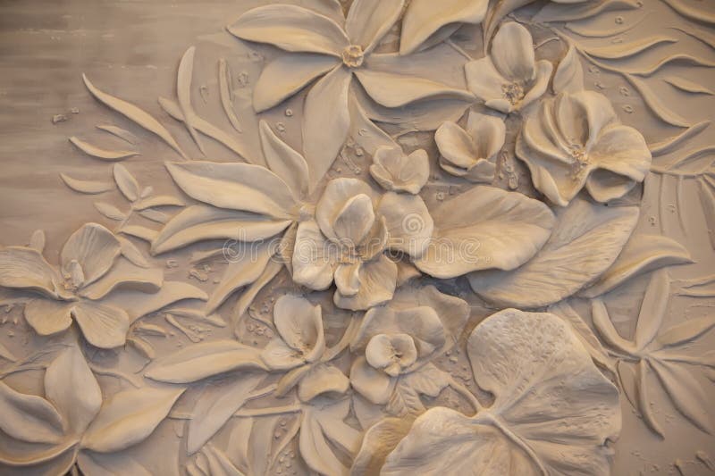 Texture of a Decorative Wall Panel with Flowers Stock Photo - Image of ...