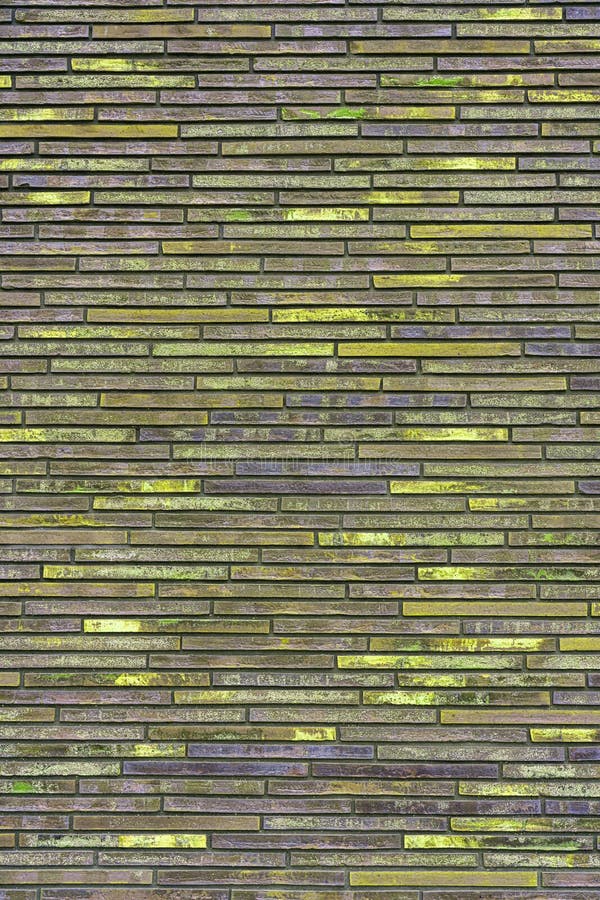 Texture of Decorative Yellow Brick Wall. House Facade Stock Image ...