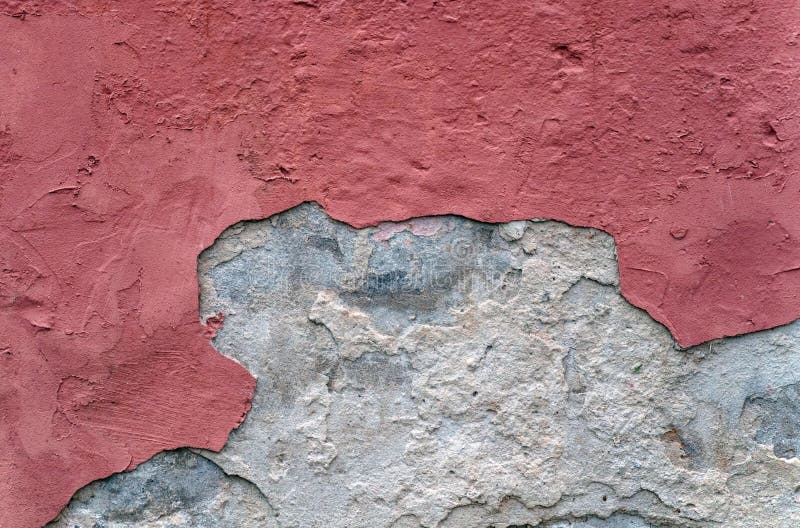 Texture of Destroyed Red Plaster on a Concrete Wall. Stock Photo ...