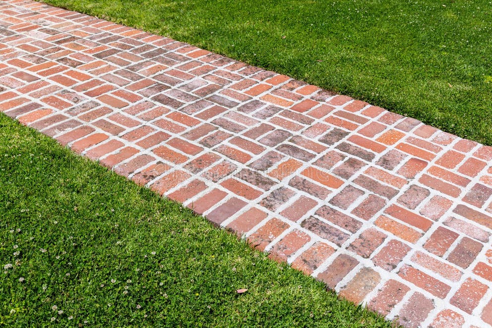 Texture and Detail of a Brick Footpath Stock Image - Image of detail ...