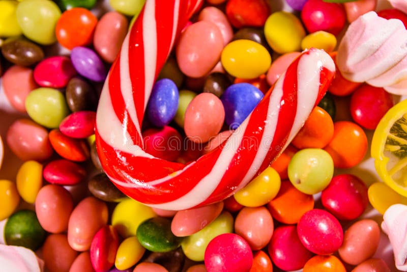 Texture of the Different Candies for Background Stock Image - Image of ...