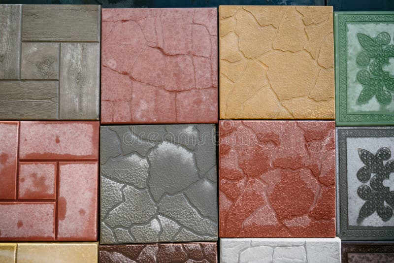 Texture of Different Colored Patterned Paving Slabs . Modern Road ...