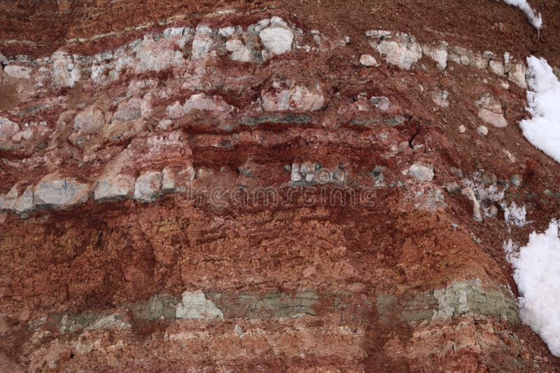 Texture of Different Layers of Clay Underground in Clay Quarry after ...