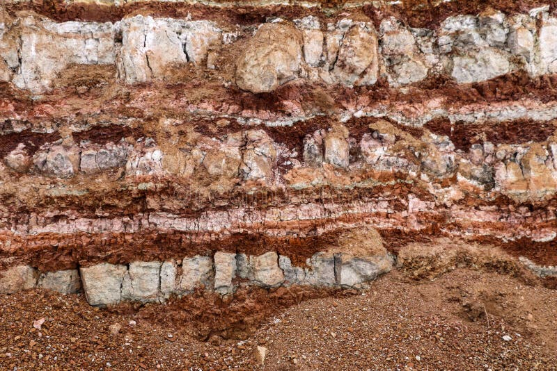 Texture of Different Layers of Clay Underground in Clay Quarry after ...