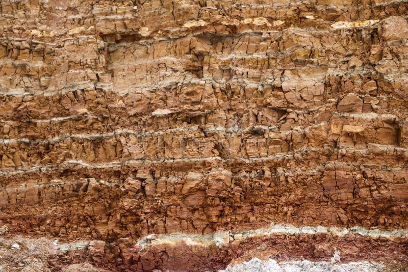 Texture of Different Layers of Clay Underground in Clay Quarry after ...