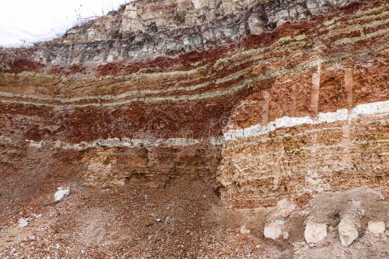 Texture of Different Layers of Clay Underground in Clay Quarry after ...
