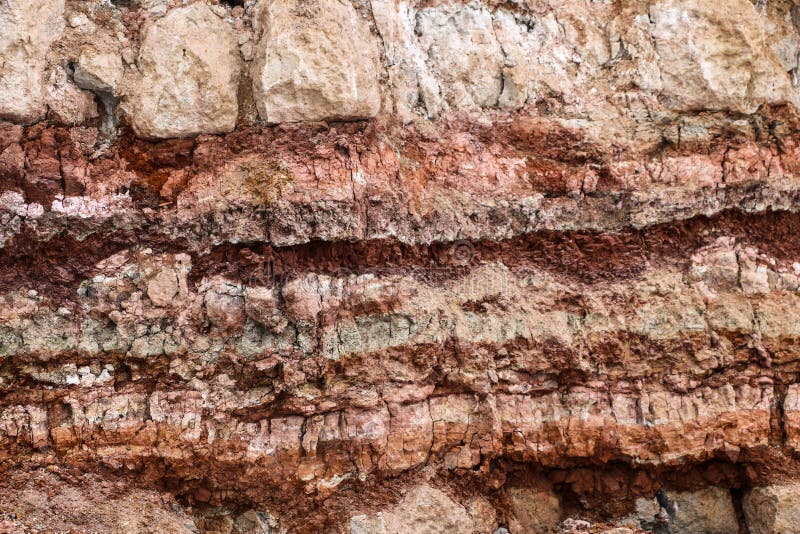 Texture of Different Layers of Clay Underground in Clay Quarry after ...