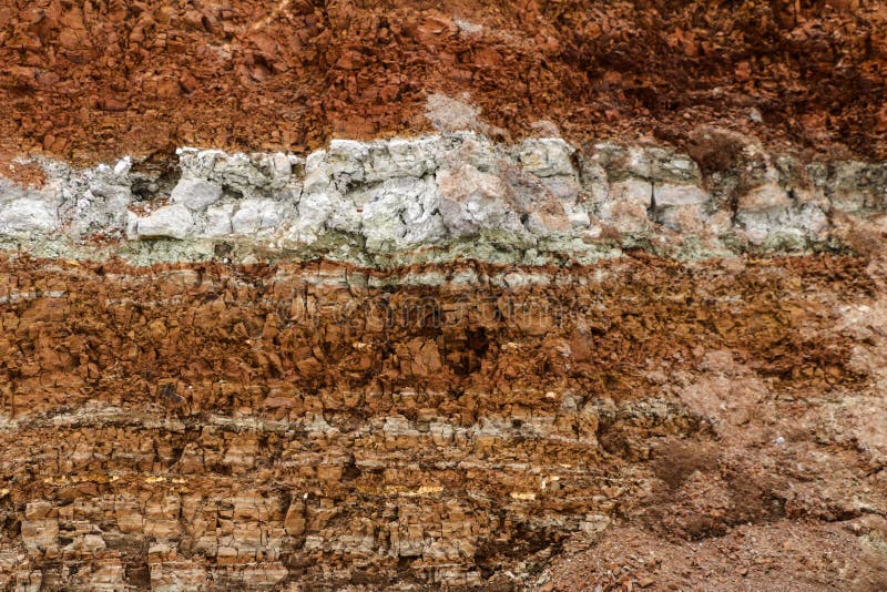 Texture of Different Layers of Clay Underground in Clay Quarry after ...