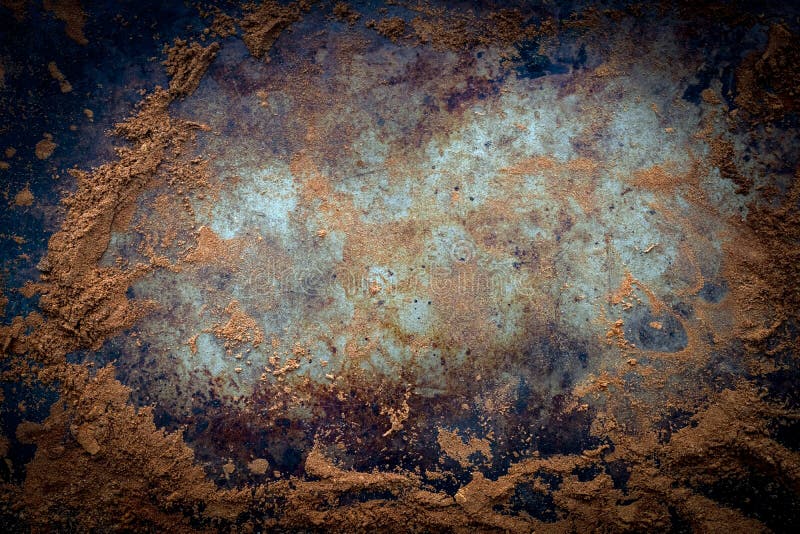 Grungy Texture of Brown Dirt on Distressed Metal Stock Image - Image of ...