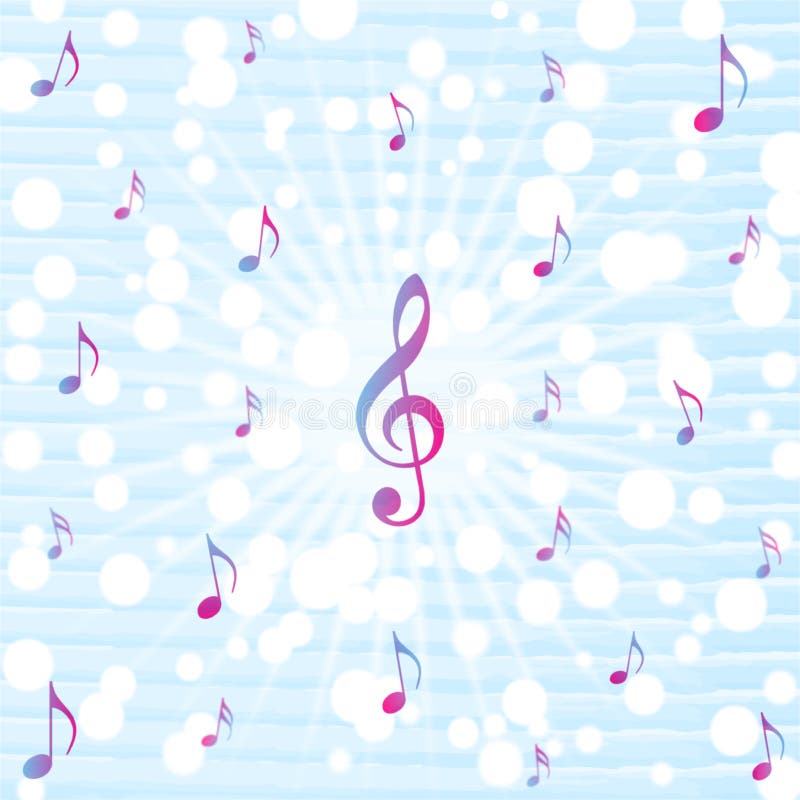 Music Notes Blast in Blue Watercolor Pattern Background Stock Vector ...