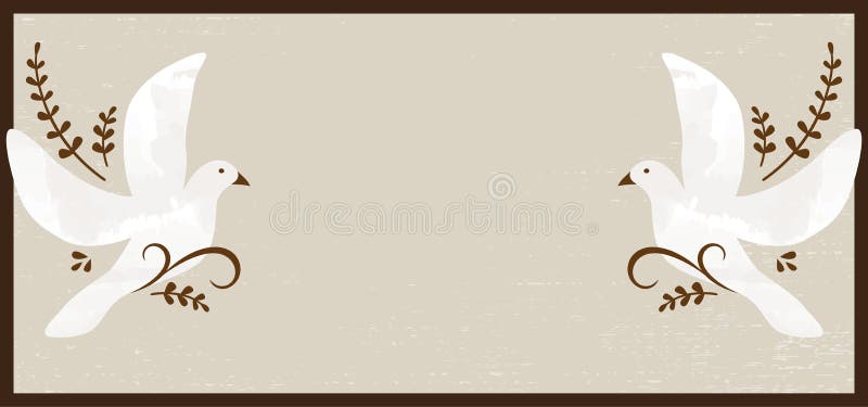 A Pair of Doves and Details in a Cut Paper Style with Textures Stock ...