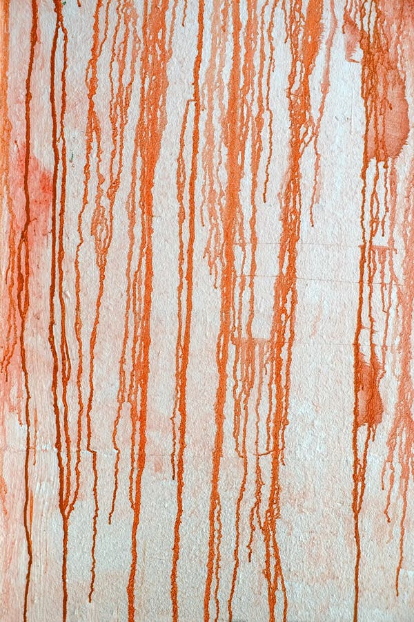 Texture of Down Flows of Orange Paint Dripping Down the Wall. Creative ...