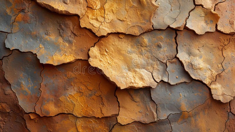 Texture of a Dried Clay Surface with Visible Cracks and Ridges that ...