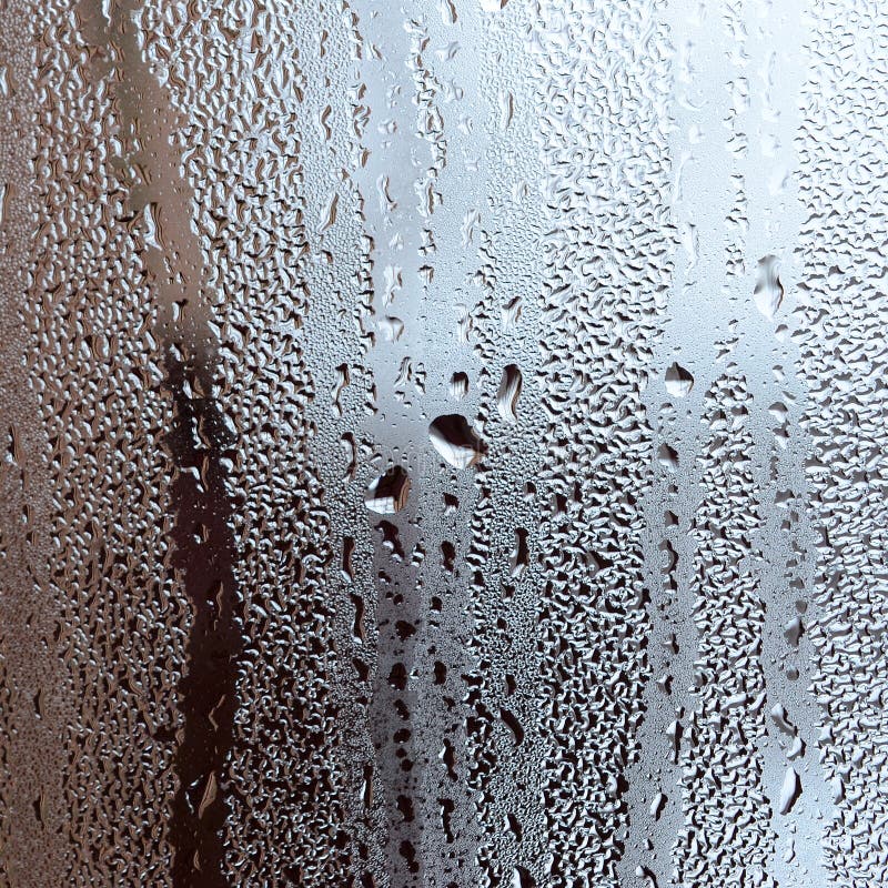 Texture of a Drop of Rain on a Glass Wet Transparent Background. Stock ...