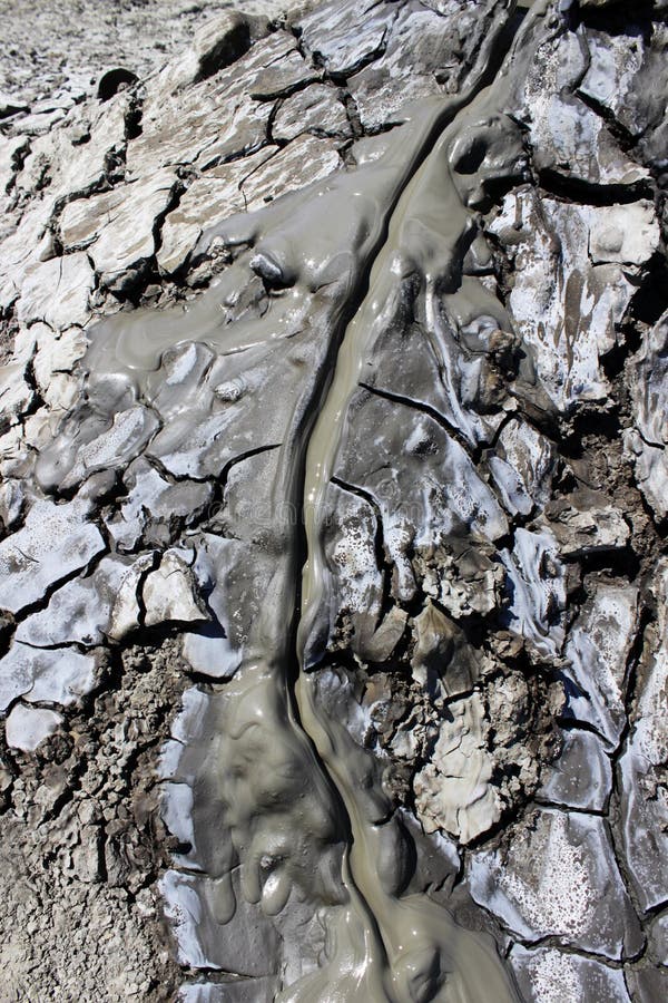 Texture of the Earth`s Surface and Cracks Next To the Cold Mud Volcano ...