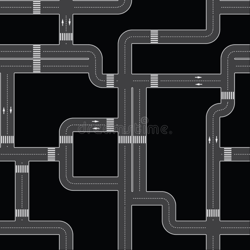 Texture Editable Sans Joint De Vecteur - Routes Urbaines Illustration ...