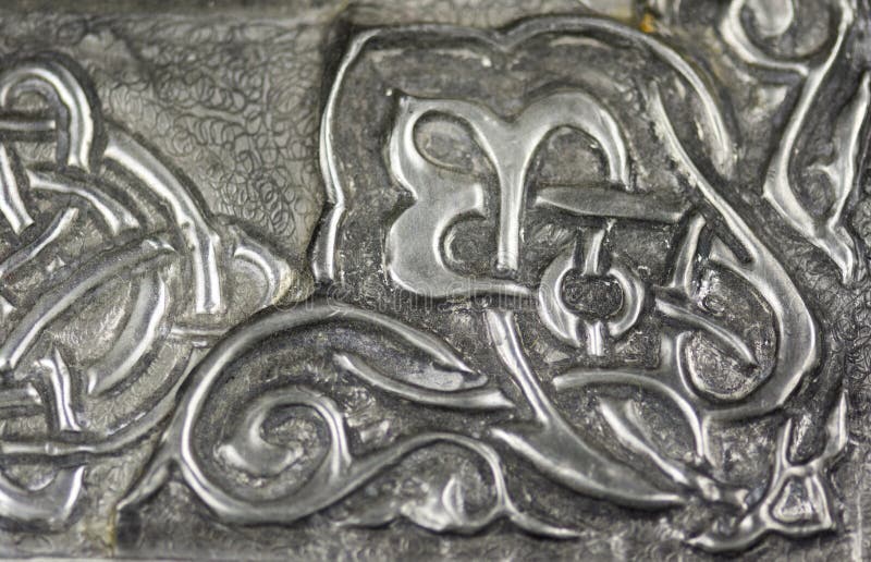 Texture with Embossed Drawing on Tin Foil Stock Image - Image of paper ...