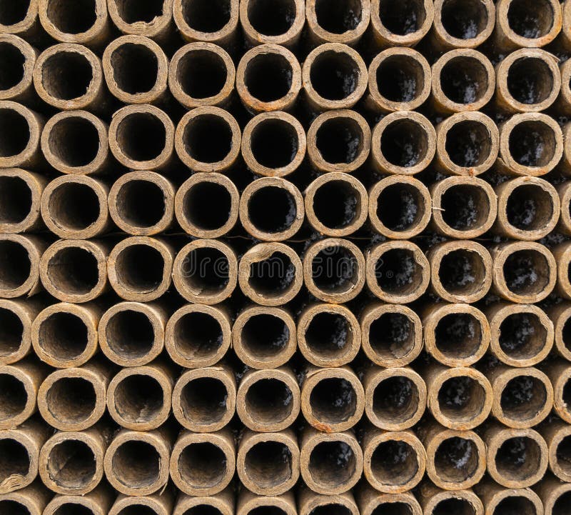 Texture - Empty Tubes of Fired Fireworks - Battery of Tube Launchers ...