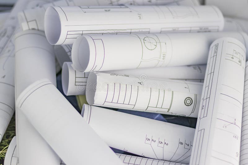 Roll of plans stock photo. Image of draw, construction - 807488