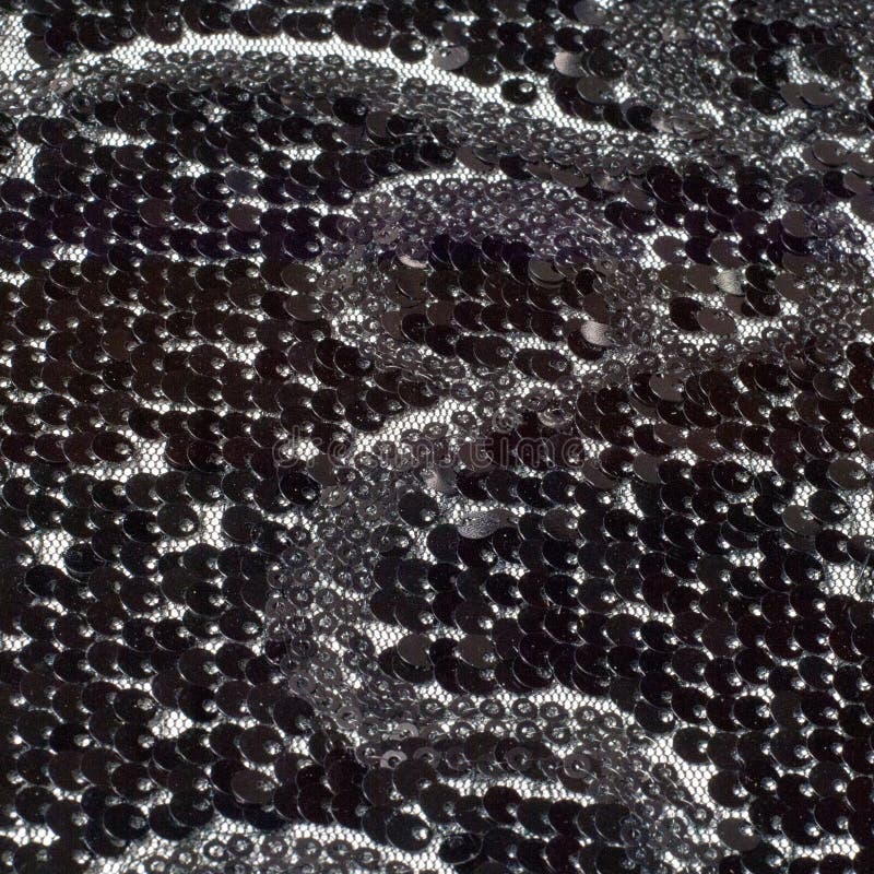 The Texture of the Fabric is Black with Sequins Stock Photo - Image of ...