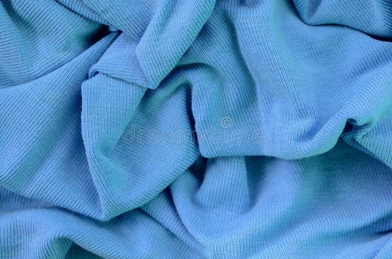 The Texture of the Fabric in Blue Color. Material for Making Shirts and ...